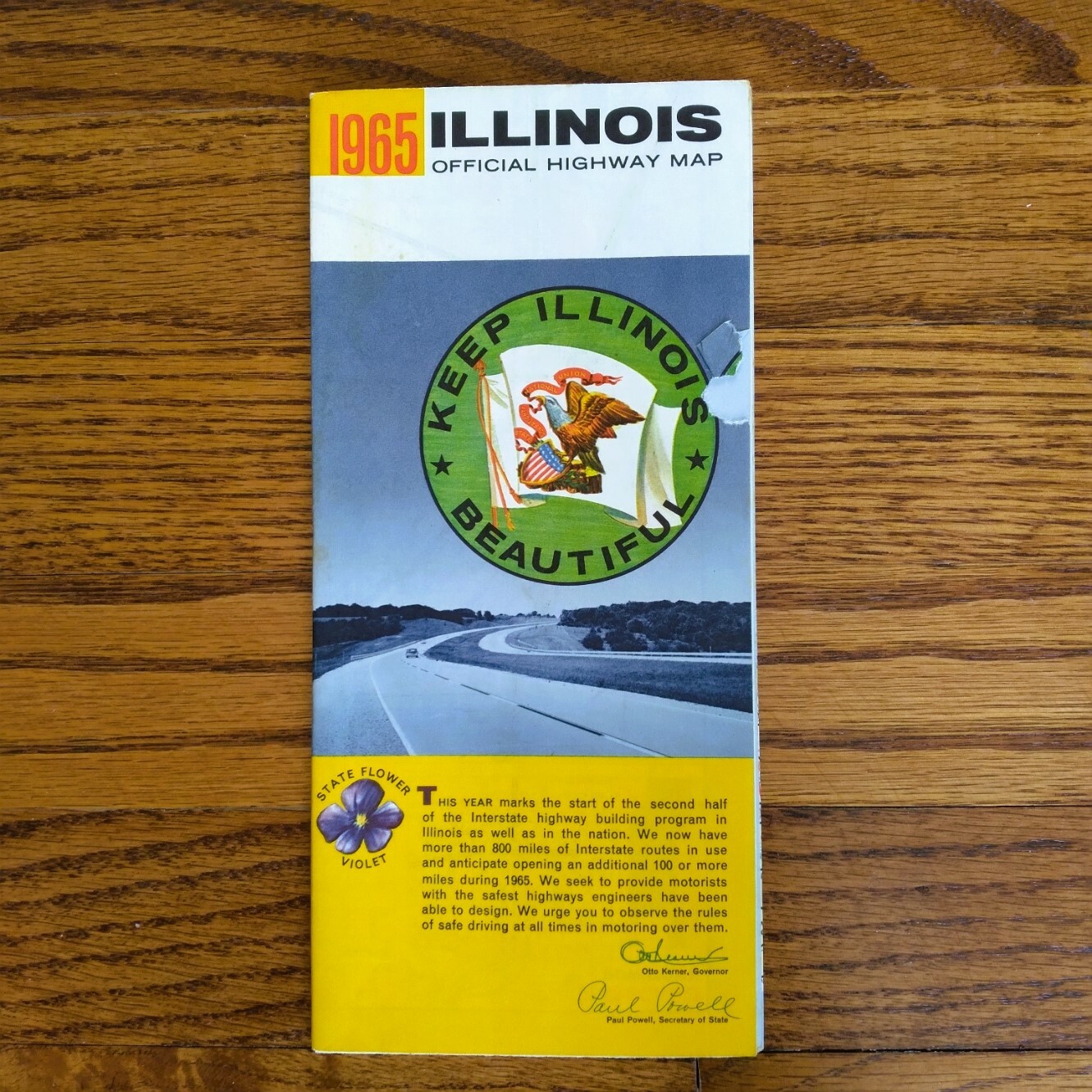 1965 Official Illinois State Highway Transportation Travel Road Map | eBay
