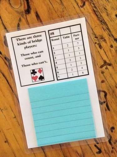 Bridge Humor, Reusable Bridge Tallies, 3 Table Tallies, Great Prize or ...
