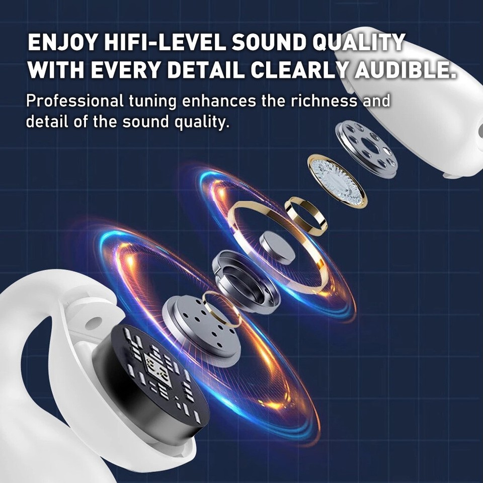 DUDAO Earbuds Ear Clip Bone Conduction Headphones Sport Bluetooth 5.3 ...