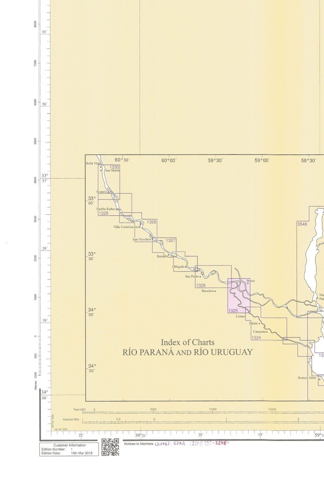 1325 Argentina Rio Parana Sheet 3 Chart Map Maritime Marine Wall Paper ...