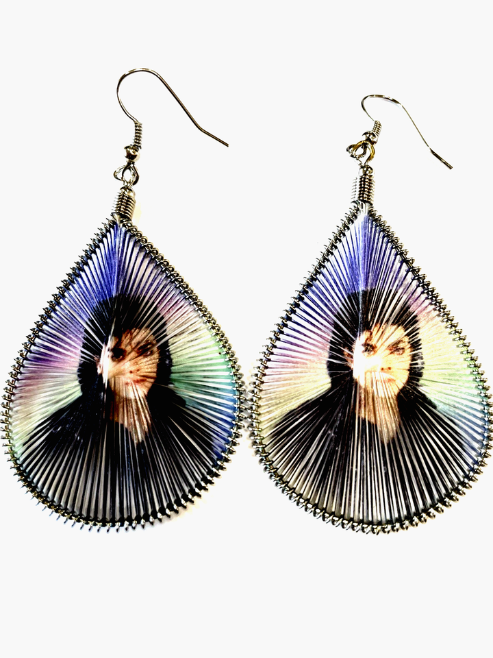 3 -3 1/4" Michael Jackson "MJ" Dangle Thread Pierced FASHION EARRINGS ...