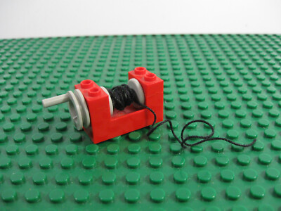 LEGO Red String Reel Winch 2x4x2 Old Gray Drum Thin Corf 50cm 6073 ...