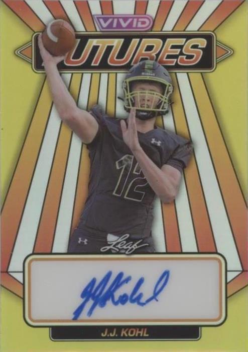 2024 Leaf Vivid - Vivid Futures J.J. Kohl #VF-JJK Yellow Prismatic /10 ...