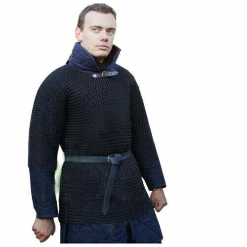 Medieval Chainmail Armor 9 mm Armour Butted Black Chain mail ...