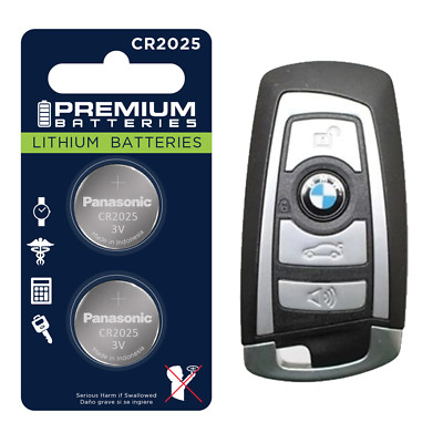 BMW Keyfob Replacement Battery Panasonic CR2025 Lithium Coin Cell (2 ...
