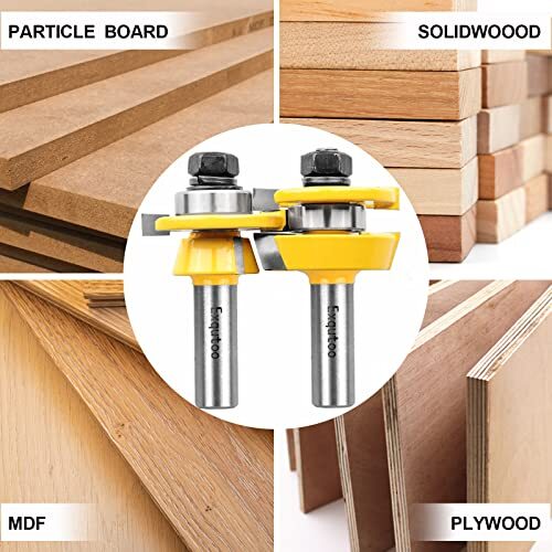 1/2-Inch Shank 2 Set Bevel Shaker Rail and Stile Router Bits, Rail and ...