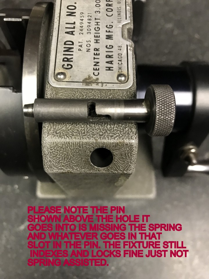 🌟 HARIG 🌟 GRIND ALL NO. 1 PUNCH FORMER GRINDING SPIN FIXTURE 3" CENTER ...