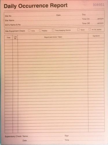 Daily Occurrence Log Book | eBay UK