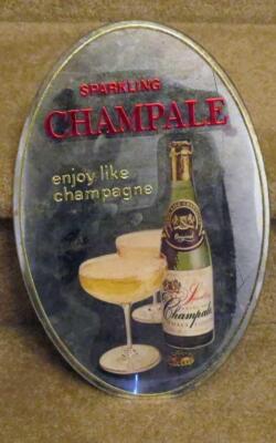 1960'S SPARKLING CHAMPALE MALT LIQUOR BEER 12" OVAL ADVERTISING MIRROR ...