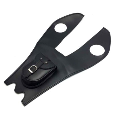 US Black Motorcycle Tank Panel with Pouch Bag For Harley Fatboy ...