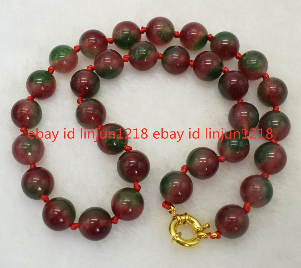 Natural 6/8/10mm Wine Red Multicolor Flower Jade Gemstone Beads ...