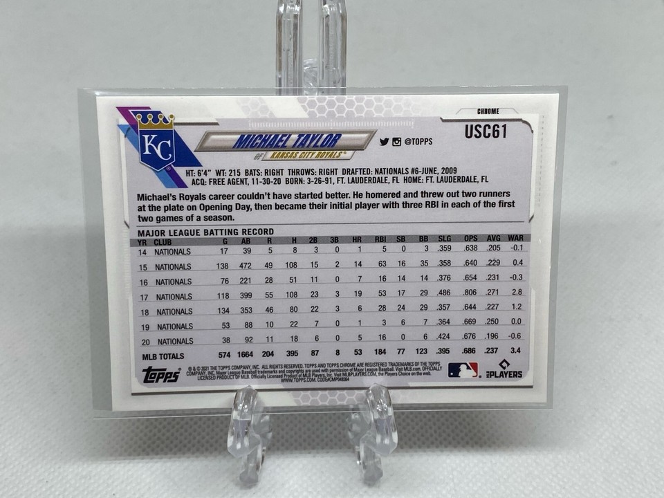 2021 Topps Chrome Update Baseball Michael Taylor #USC61 Purple ...