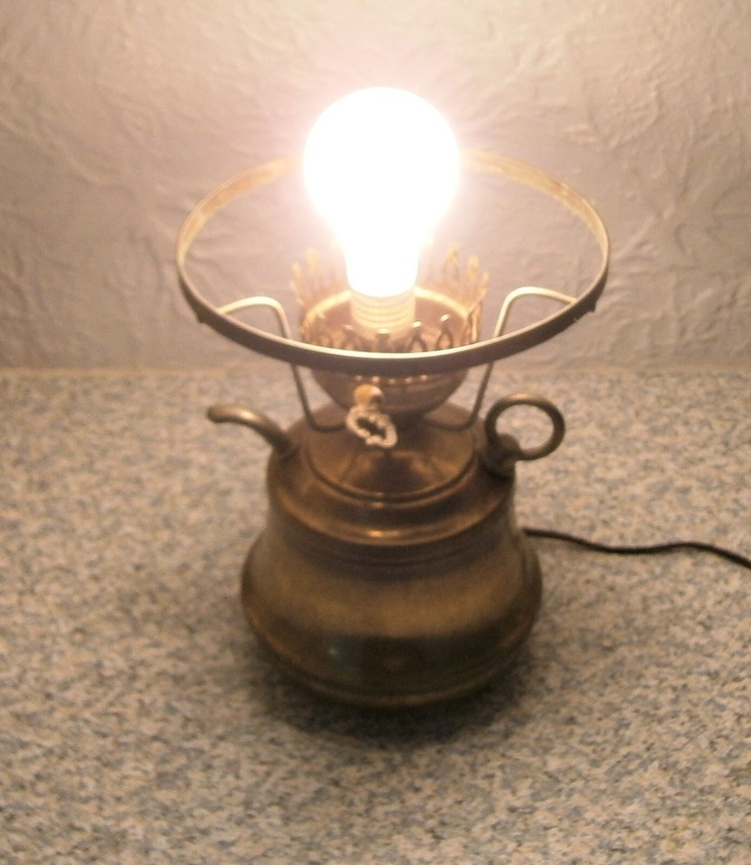 Vintage Electric Brass Finish Oil Can Lamp with Spout | eBay