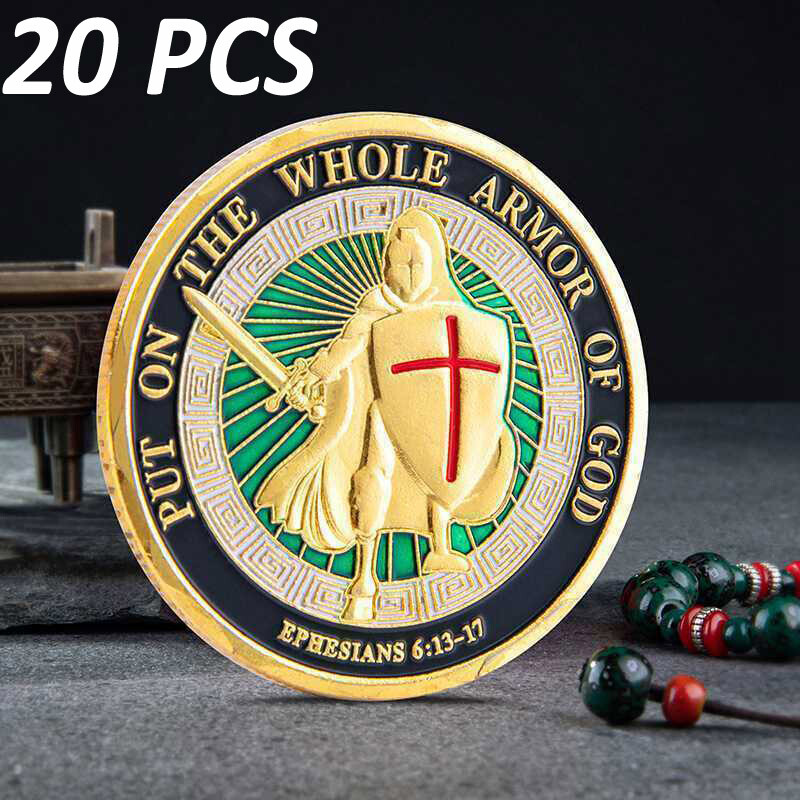 20 PCS On Commemorative Of Coins God Whole Put Collection the Armor ...