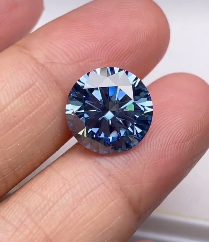 AAA+ 5CT Natural Diamond Round Blue Color Cut D Grade VVS1 +1 Free Gift ...