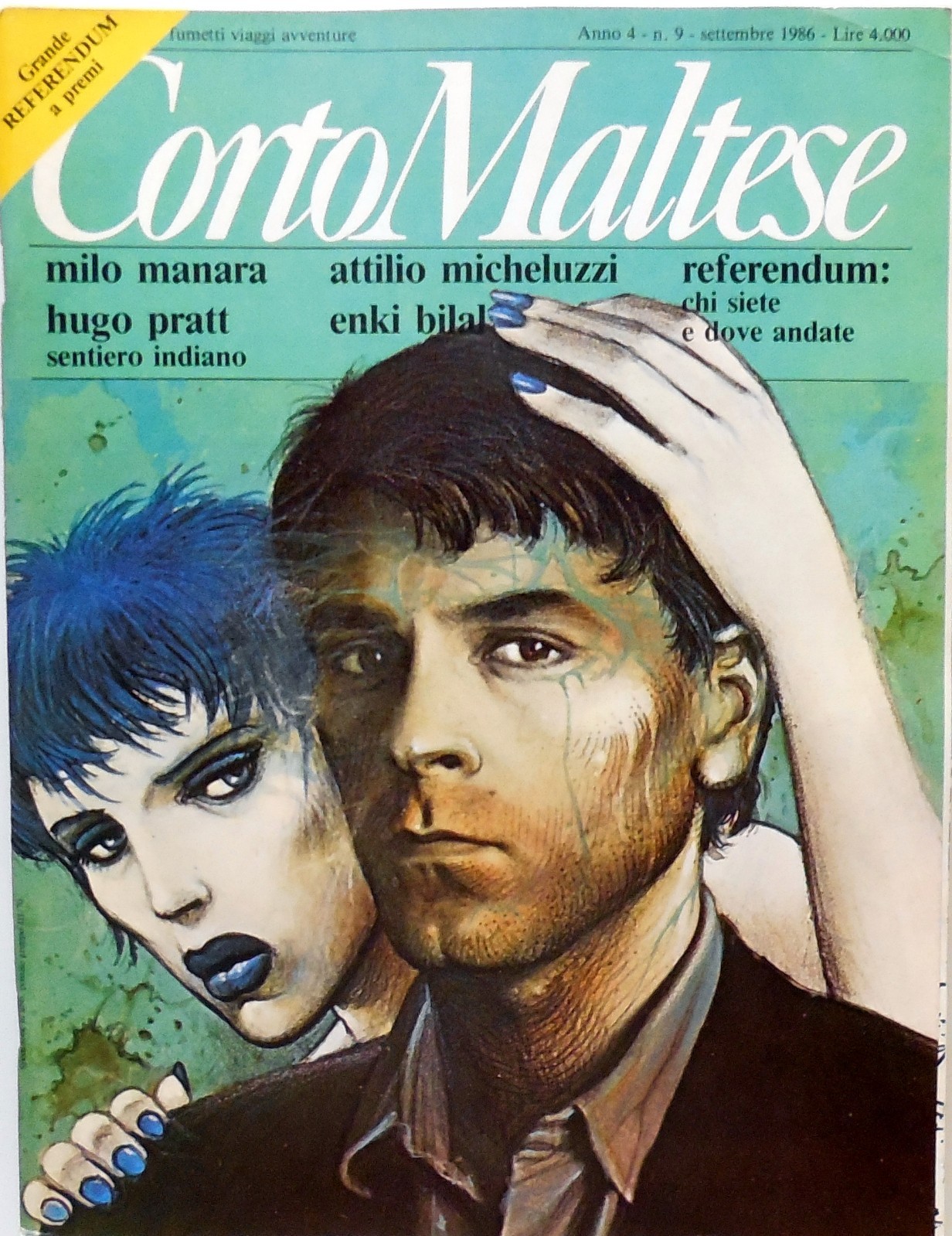 RIVISTA MAGAZINE CORTO MALTESE ANNO 4 N.9 1986 PRATT MANARA MICHELUZZI ...