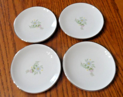 Johann Haviland "Forever Spring" China Coaster Set Silver Trim Bavaria ...