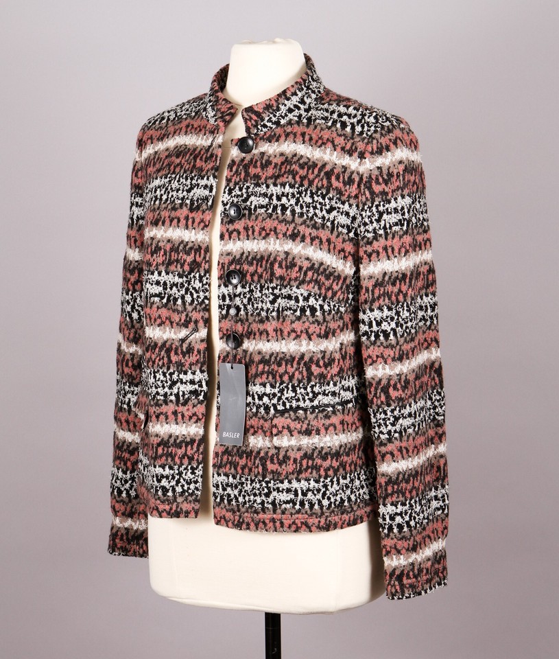 Basler Women's Polyester Mohair Collared Striped Jacket Size 40 | eBay