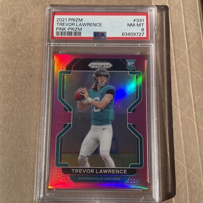 2021 Panini Pink Prizm #331 Trevor Lawrence Jaguars RC Rookie PSA 8 NM ...