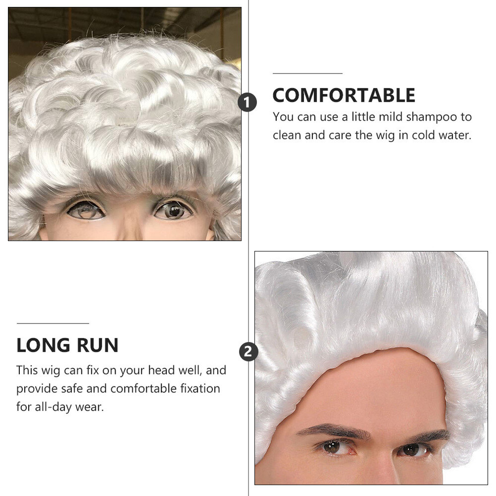 george wig costume cosplay wig Mens George Wigs Christmas Wig British ...