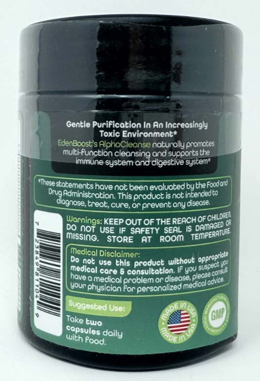 EdenBoost Alpha Cleanse, Supports Purification for Colon, Kidney, Liver ...