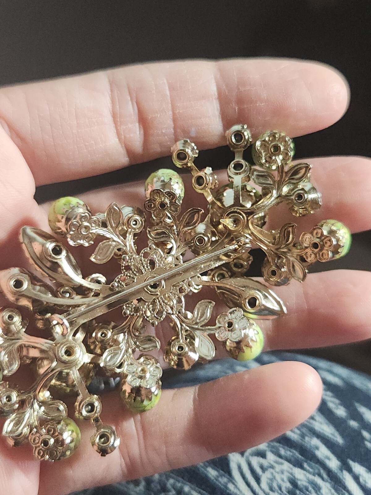 Vintage 60s Rhinestone Pin Brooch Big - Gem