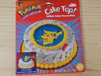 Sealed 1999 Wilton Pokémon Pikachu Cake Top! Edible Round Cake Topper ...