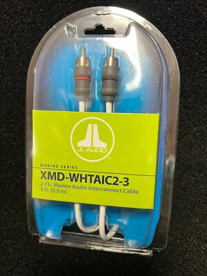 JL Audio Marine XMD-WHTAIC2-3 3ft 2-Channel RCA Cable White JL 3ft RCA ...