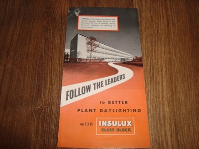 Vintage Insulux Glass Block Brochure | eBay