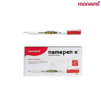 Fine Tip Permanent Monami Marker Pen X Thin Point 0.4mm Name Tags 12PCS ...