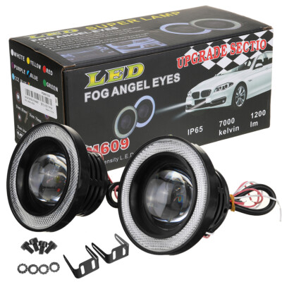 76mm/3inch Blue Car Fog Light Angel Eyes Halo Projector DRL COB LED ...