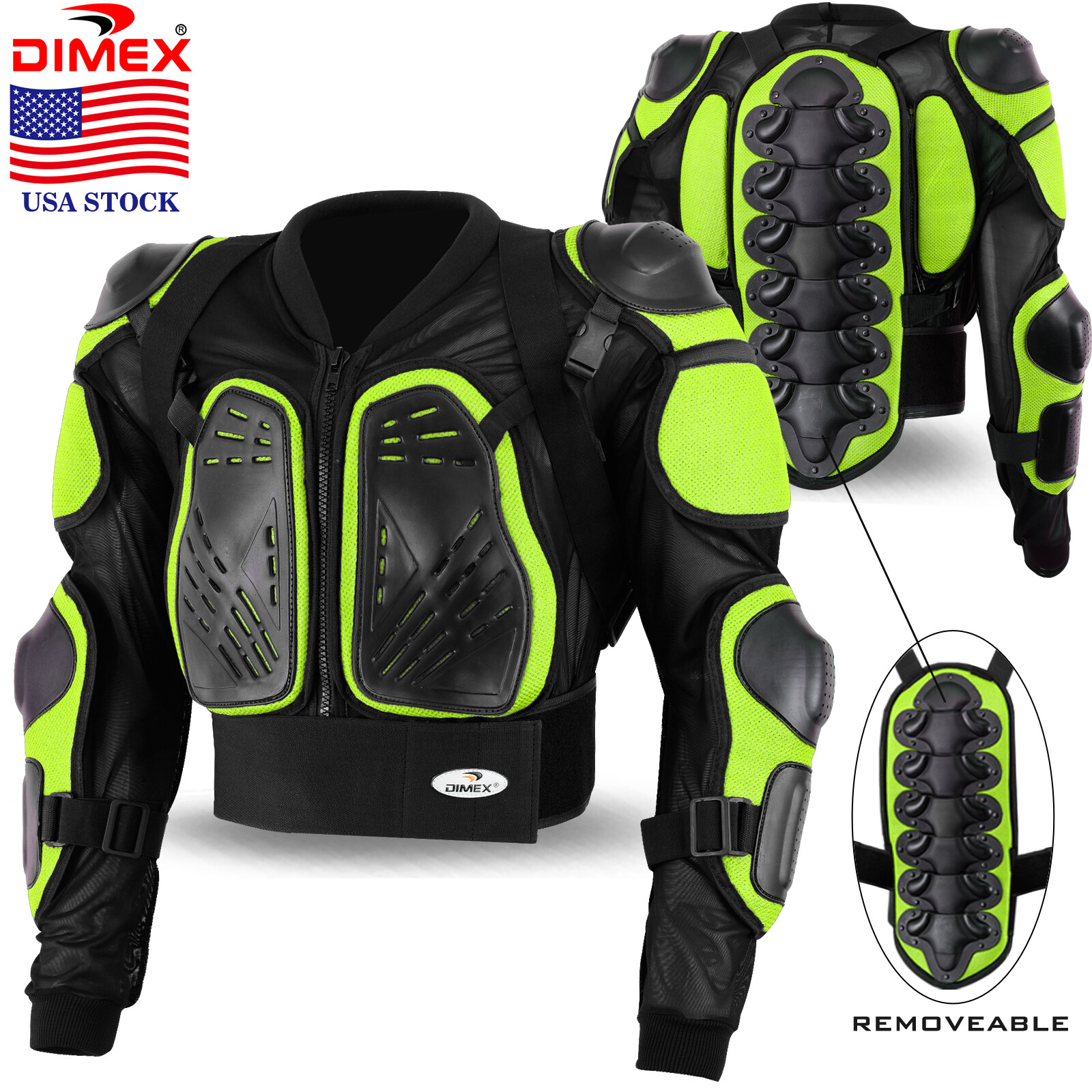 Motorcycle Body Armour Safety Jacket Spine Chest Racing Motorbike ...