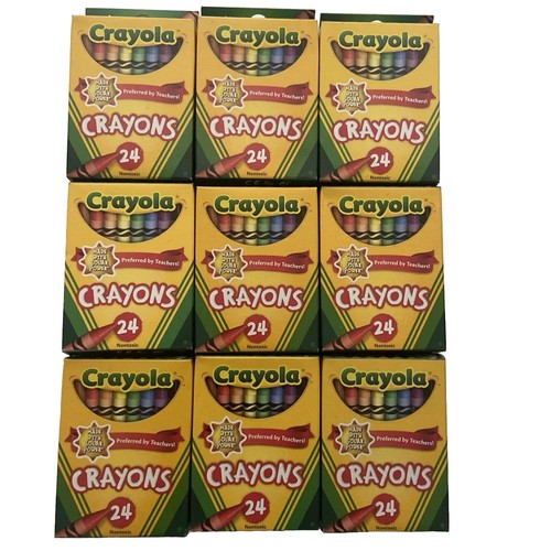 Crayola 24 Count Assorted Color Crayons Lot of 9 Packs | eBay