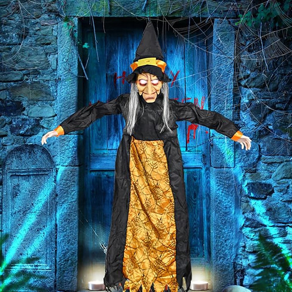 HALLOWEEN Life Size Talking Witch Animated Spooky Animatronic Witch ...