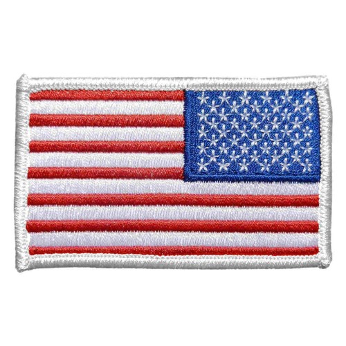 U.S. Flag Embroidered Patch w/ White Border, Reversed - 3x2 inch | eBay