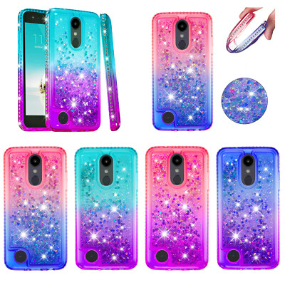 For LG Aristo 2/3,LG Zone 4/K8 Case Sparkly Floating Liquid Glitter ...