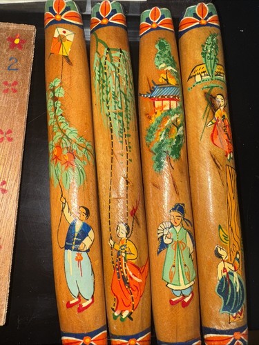 Vintage 4 Sticks Yute Yut-Nori Korean Traditional Wooden Board Game ...