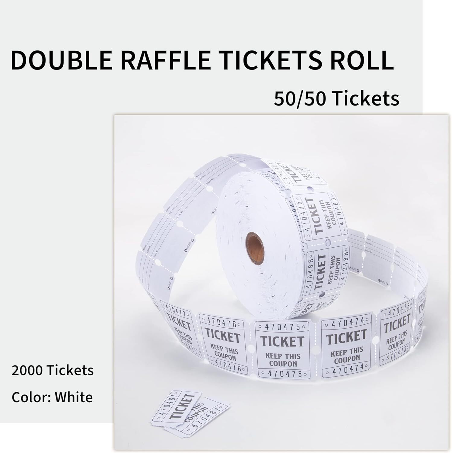 L LIKED Raffle Tickets Double Roll 2000 Tickets Consecutively Numbered ...