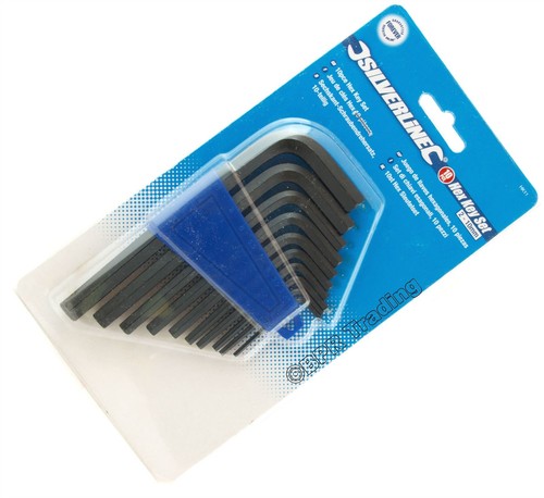 Silverline Metric Hex Allen Key Expert Set Allan Alan Alen 2 - 10mm 10 ...