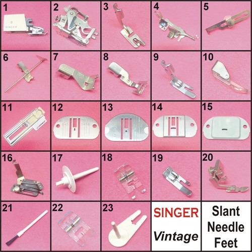 SINGER VINTAGE SLANT NEEDLE FEET AND PLATES IN GOOD CONDITION SOME ...