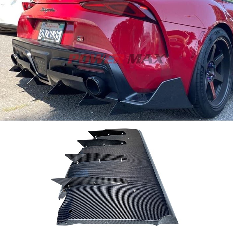 For Toyota Supra A90 A91 MKV 2020+ V Style Carbon Fiber Rear Diffuser ...