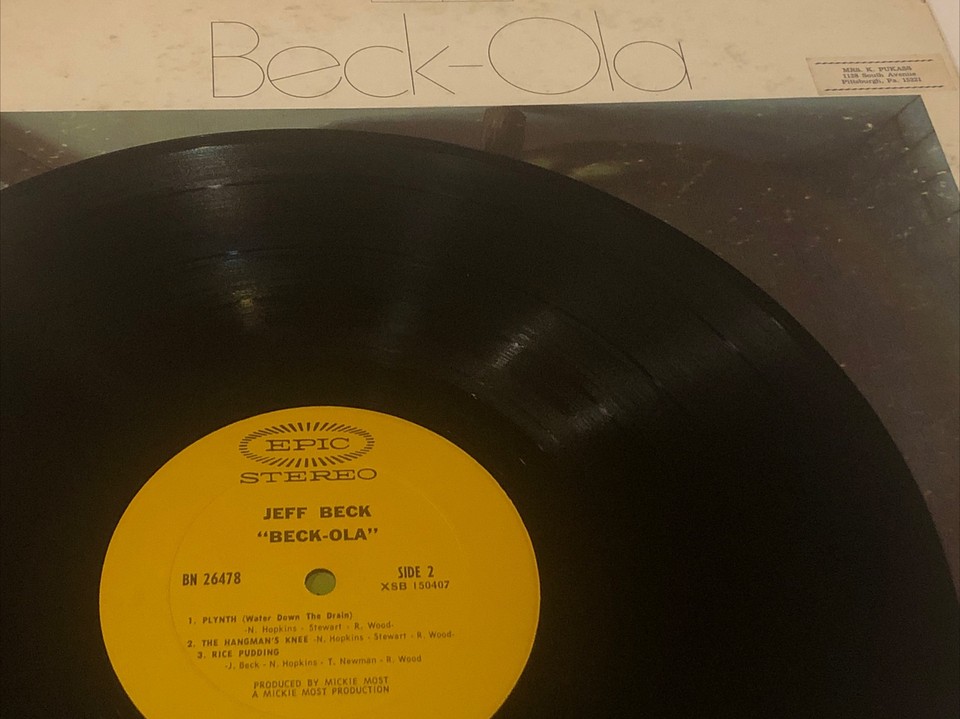 JEFF BECK GROUP Beck-Ola EPIC LP W/Rod Stewart Original. Cover VG Lp Is ...
