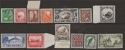 NEW ZEALAND SG 556/68 1935/36 WATERMARK SINGLE NZ & STAR SET TO 2/- V ...