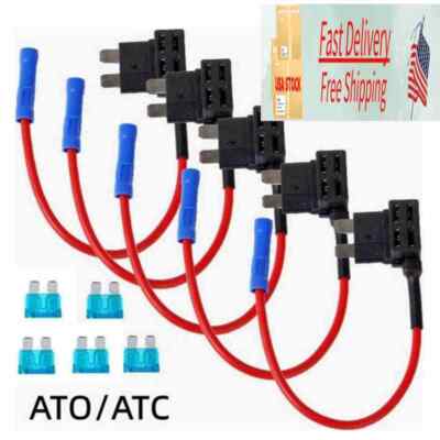 Standard Fuse Tap Dual Circuit Adapter 16 AWG Wire 24V 12V ATC/ATO ...