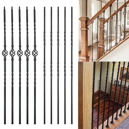 10x 1/2*44In Single Twist Metal Stair Spindles & Wrought Iron Balusters ...