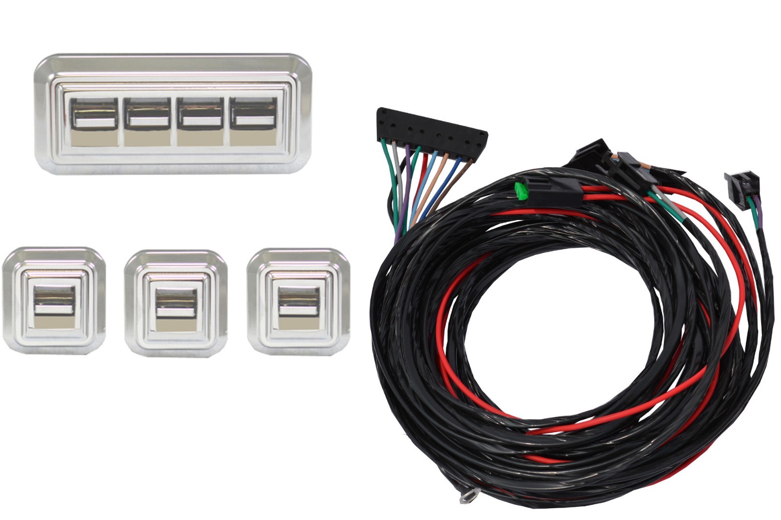 1970-74 Challenger, Cuda Power Window Kit Front & Rear W/Nostalgic Door ...