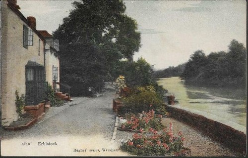 Erbistock, Wrexham - river - photo by Hughes - postcard c.1905-10 | eBay