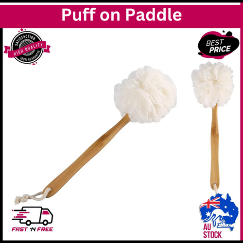 Long Handle Bath Brush Soft Mesh Sponge Back Scrubber Body Puff Shower ...