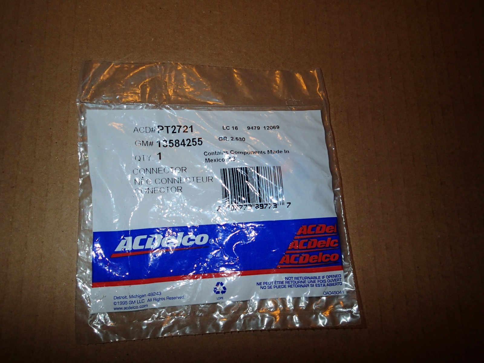 Multi Purpose Wire Connector ACDelco GM Original Equipment PT2721 ...