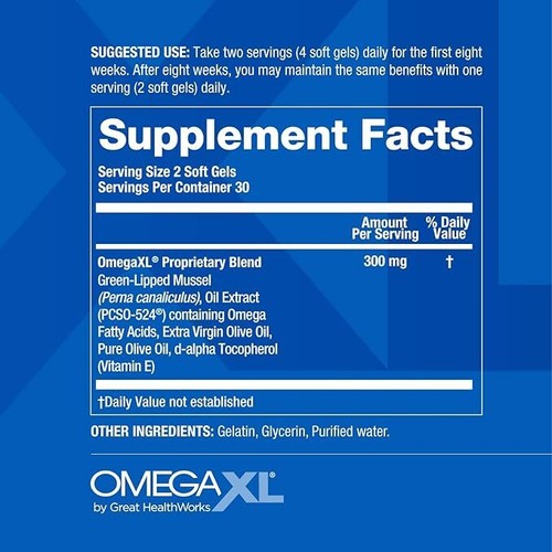 Omega XL 60ct by Great HealthWorks: Small, Potent, Joint Pain Relief ...